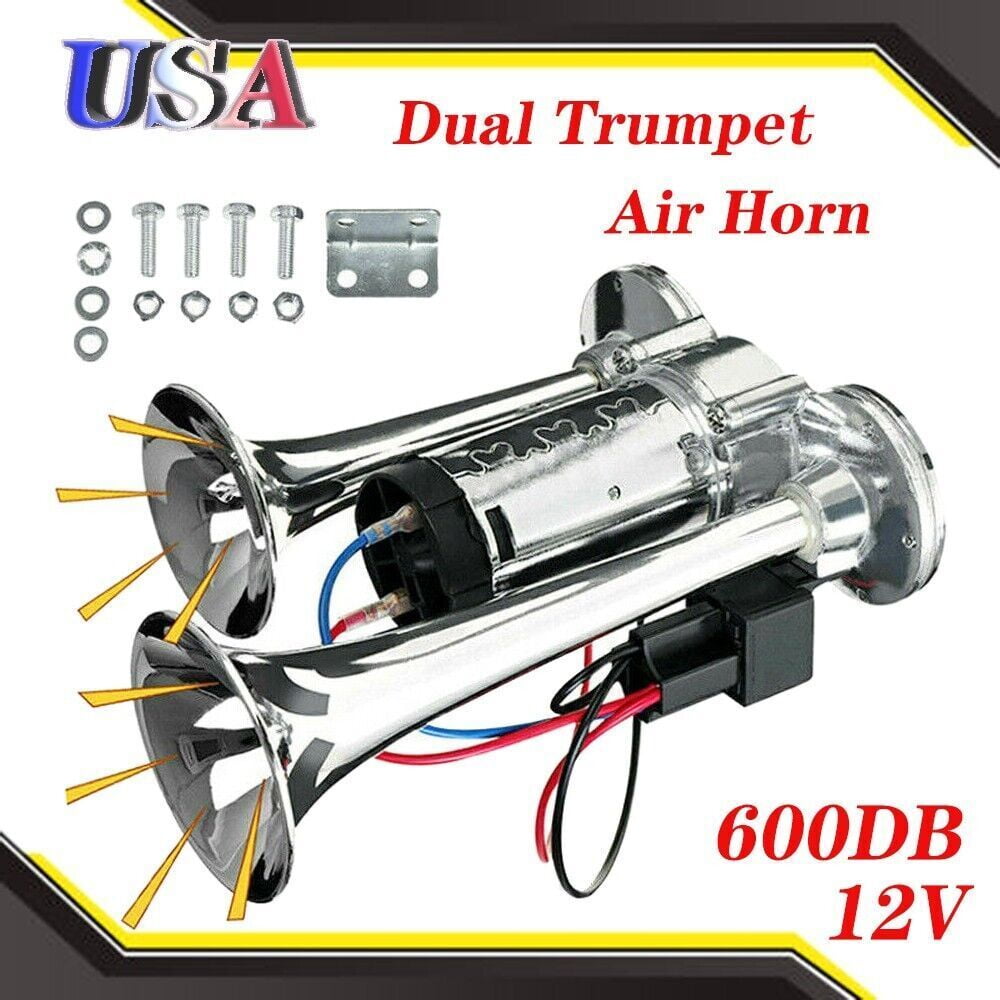 600DB Super Loud Air Electric Horn Dual Trumpet 12V For Cars Truck ...
