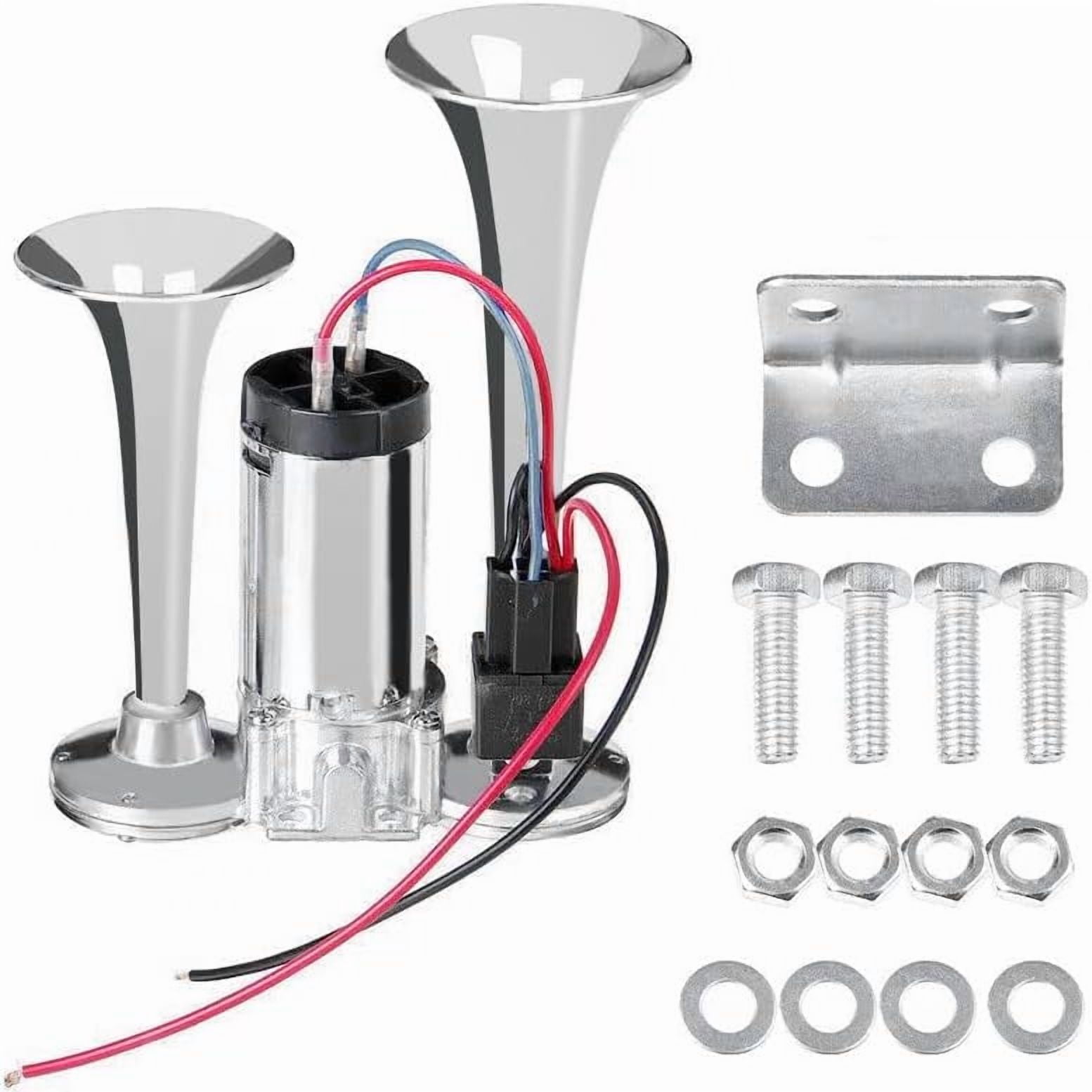 600DB Super Loud Dual Electric Air Horns Kit for Vehicles - With ...