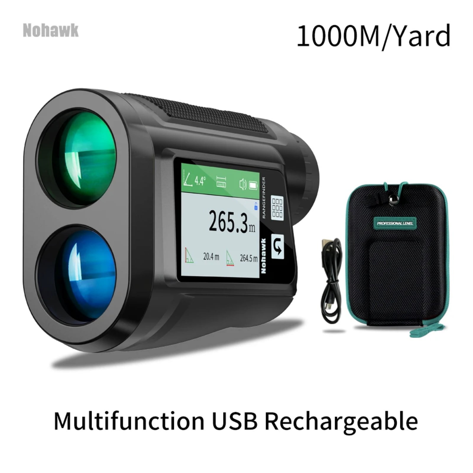 600M 1000Y Golf Laser Rangefinder for Hunting Range Finder With Slope Compensation for Golfer ...