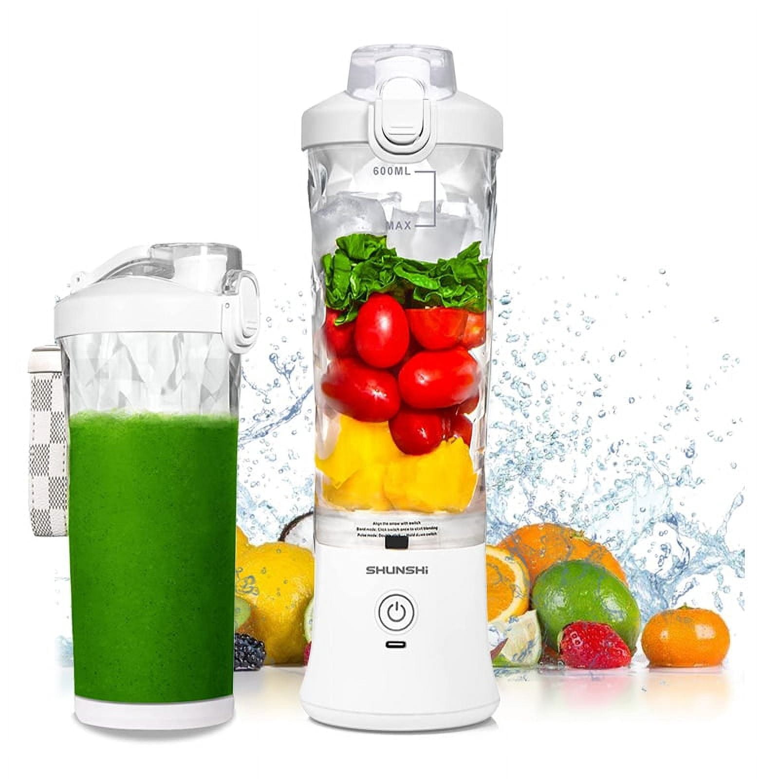 600ML Electric Portable Blender Smoothies 4000mAh USB Rechargeable ...