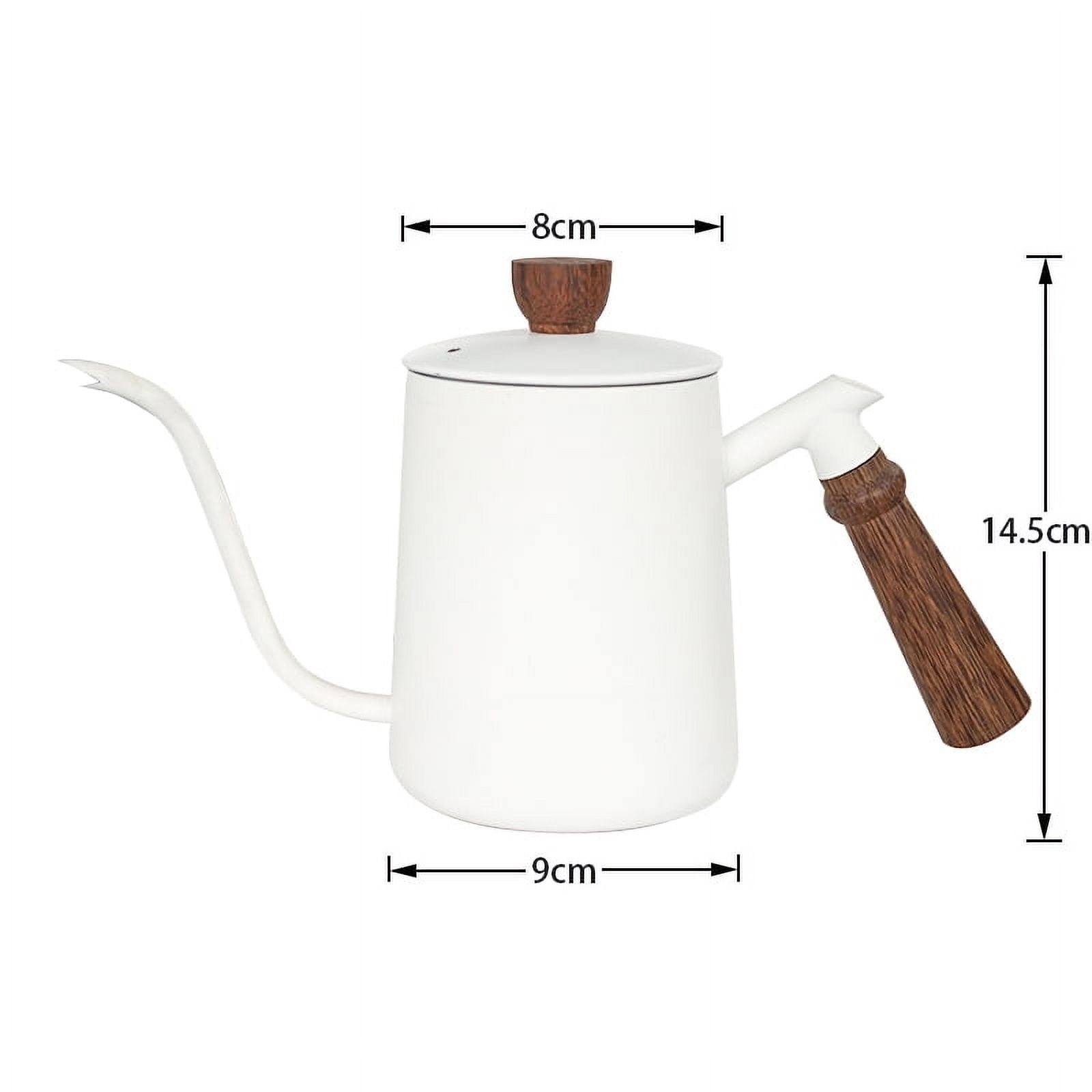 600ML Goose Neck Coffee Pot With Thermometer Stainless Steel Pour Over ...