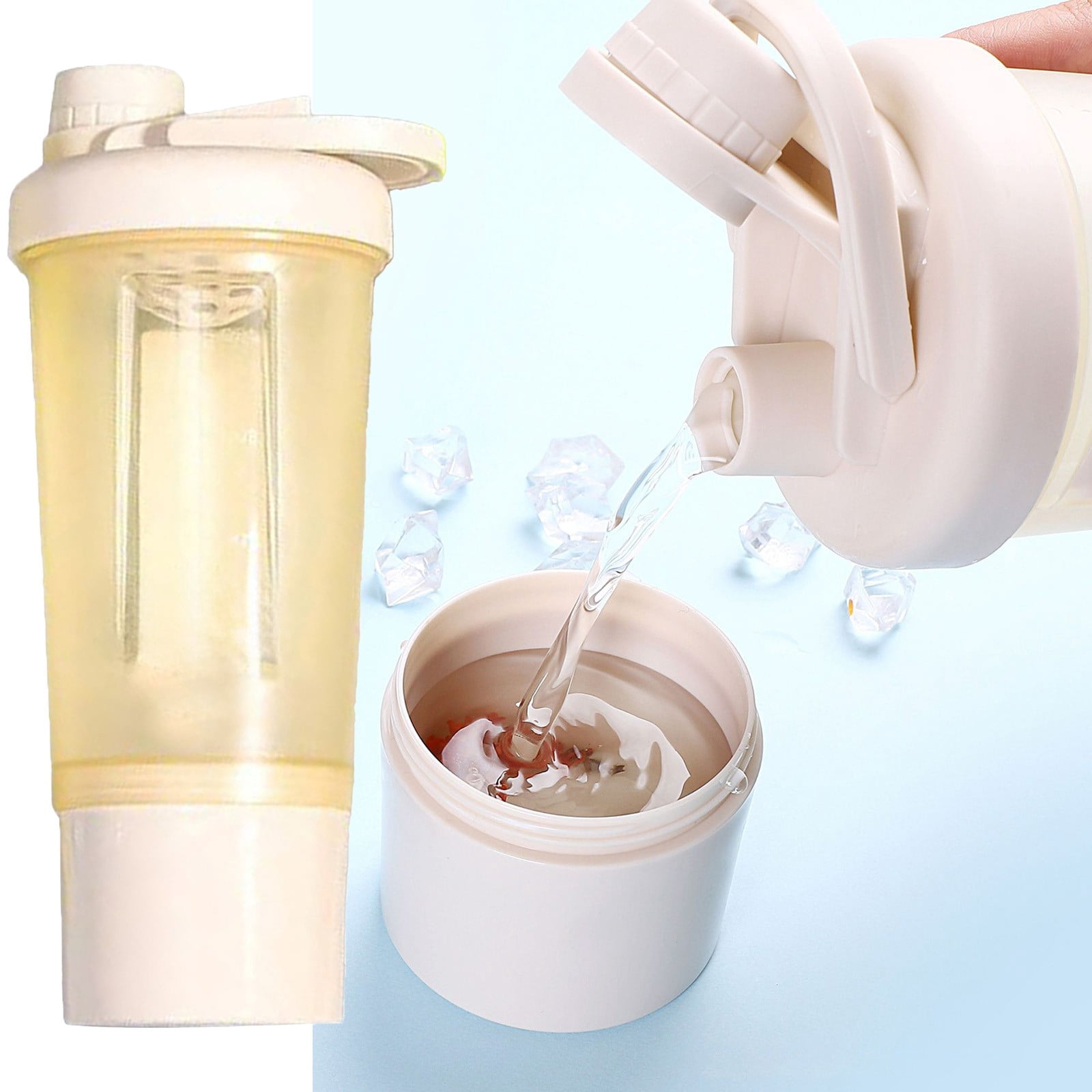 600ML Handheld Fitness Sports Water Cup Protein Powder Shaking Cup ...