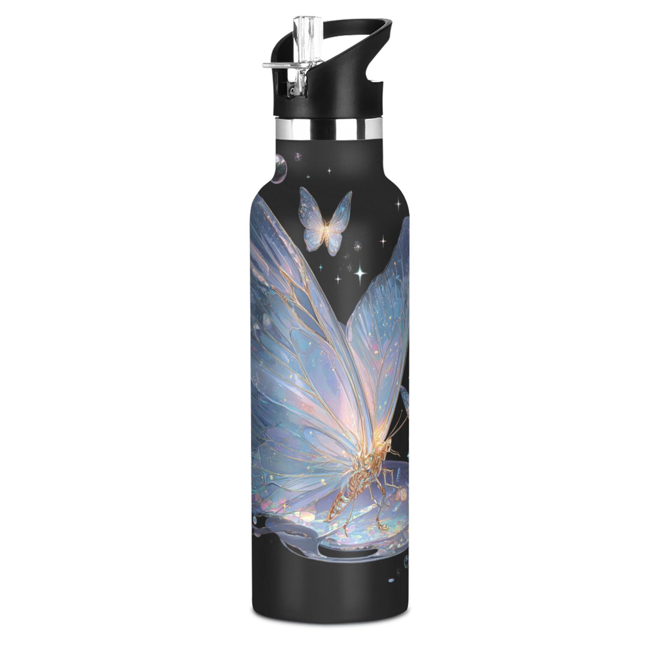 600ML Stainless Steel Insulated Cup Sports Water Bottle Portable ...