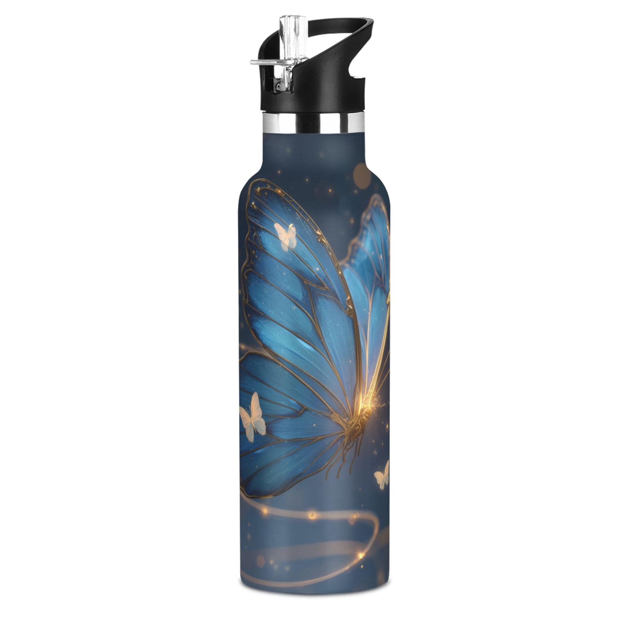 600ML Stainless Steel Insulated Cup Sports Water Bottle Portable ...