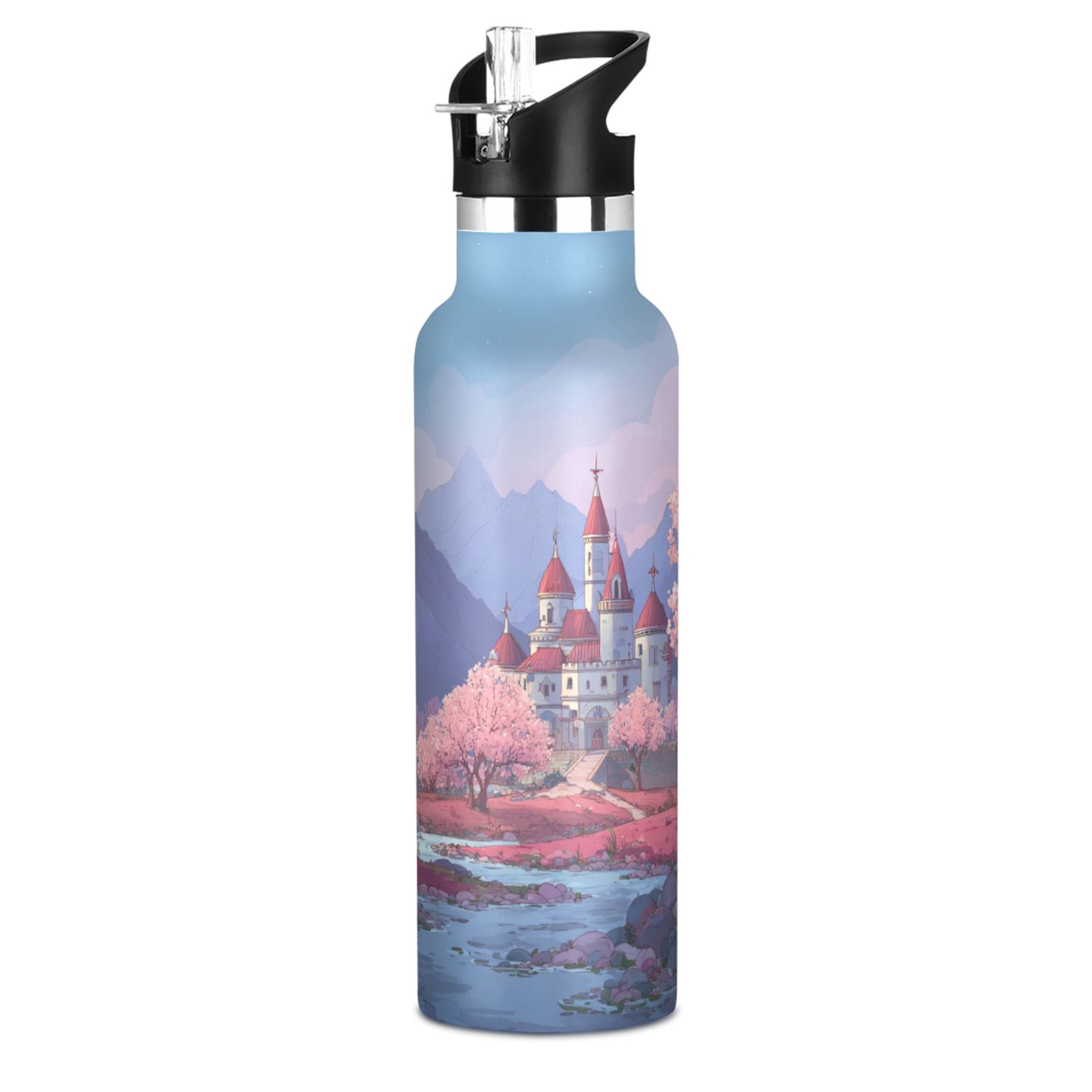 600ML Stainless Steel Insulated Cup Sports Water Bottle Portable ...