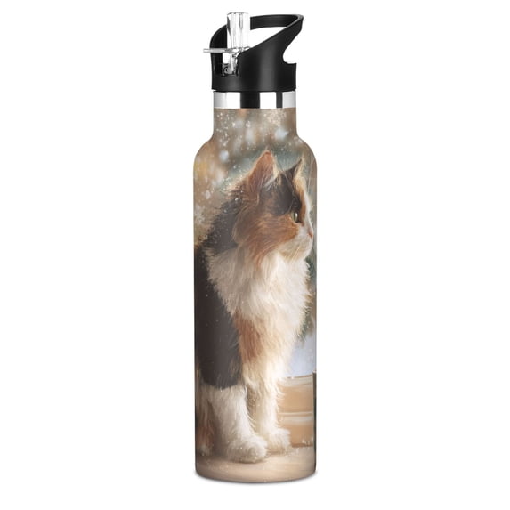 600ML Stainless Steel Insulated Cup Sports Water Bottle Portable ...