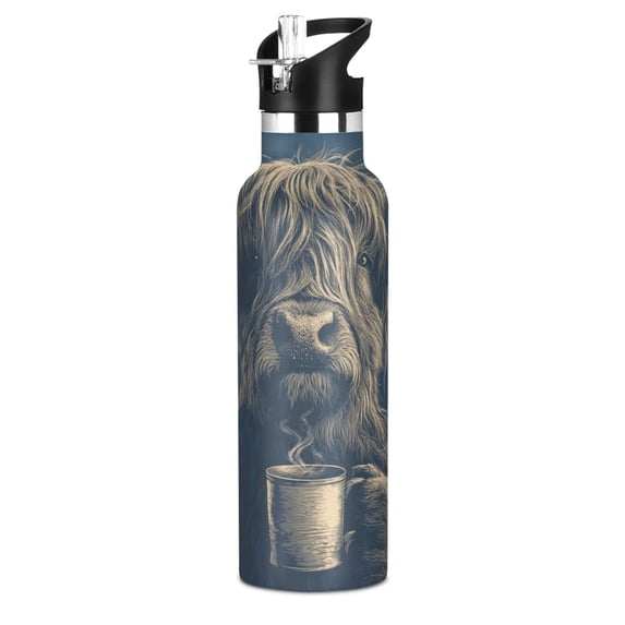 600ML Stainless Steel Insulated Cup Sports Water Bottle Portable ...