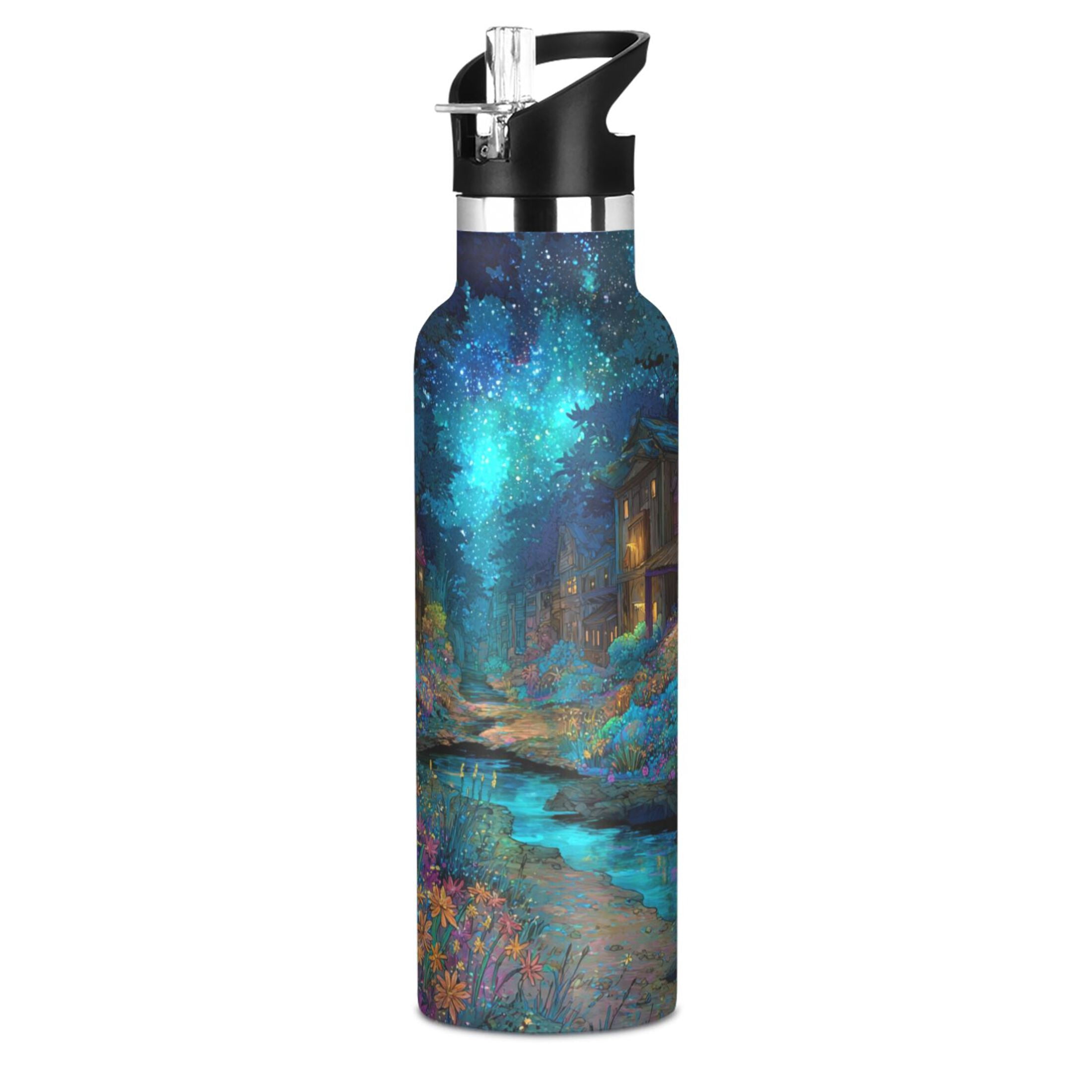 600ML Stainless Steel Insulated Cup Sports Water Bottle Portable ...