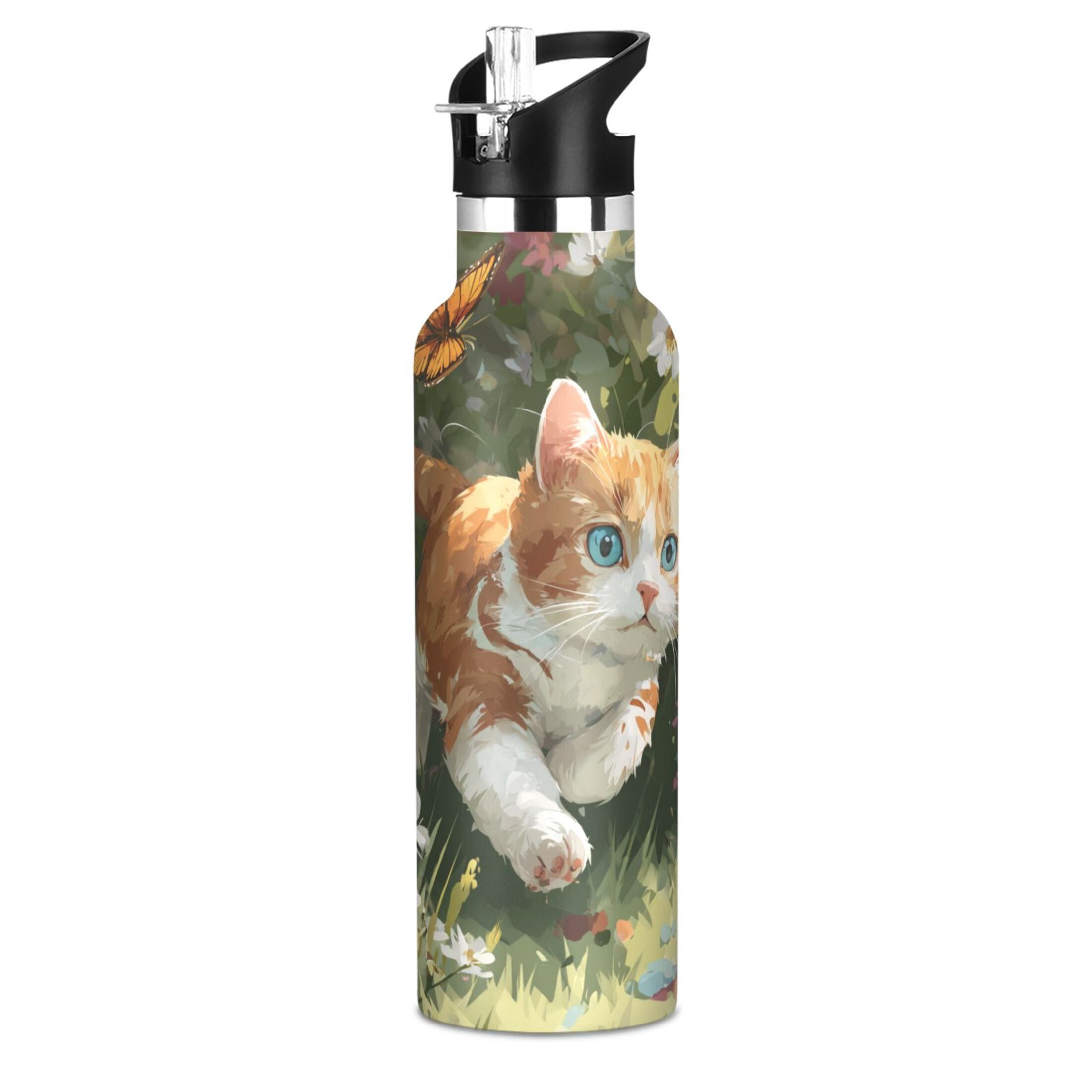 600ML Stainless Steel Insulated Cup Sports Water Bottle Portable ...