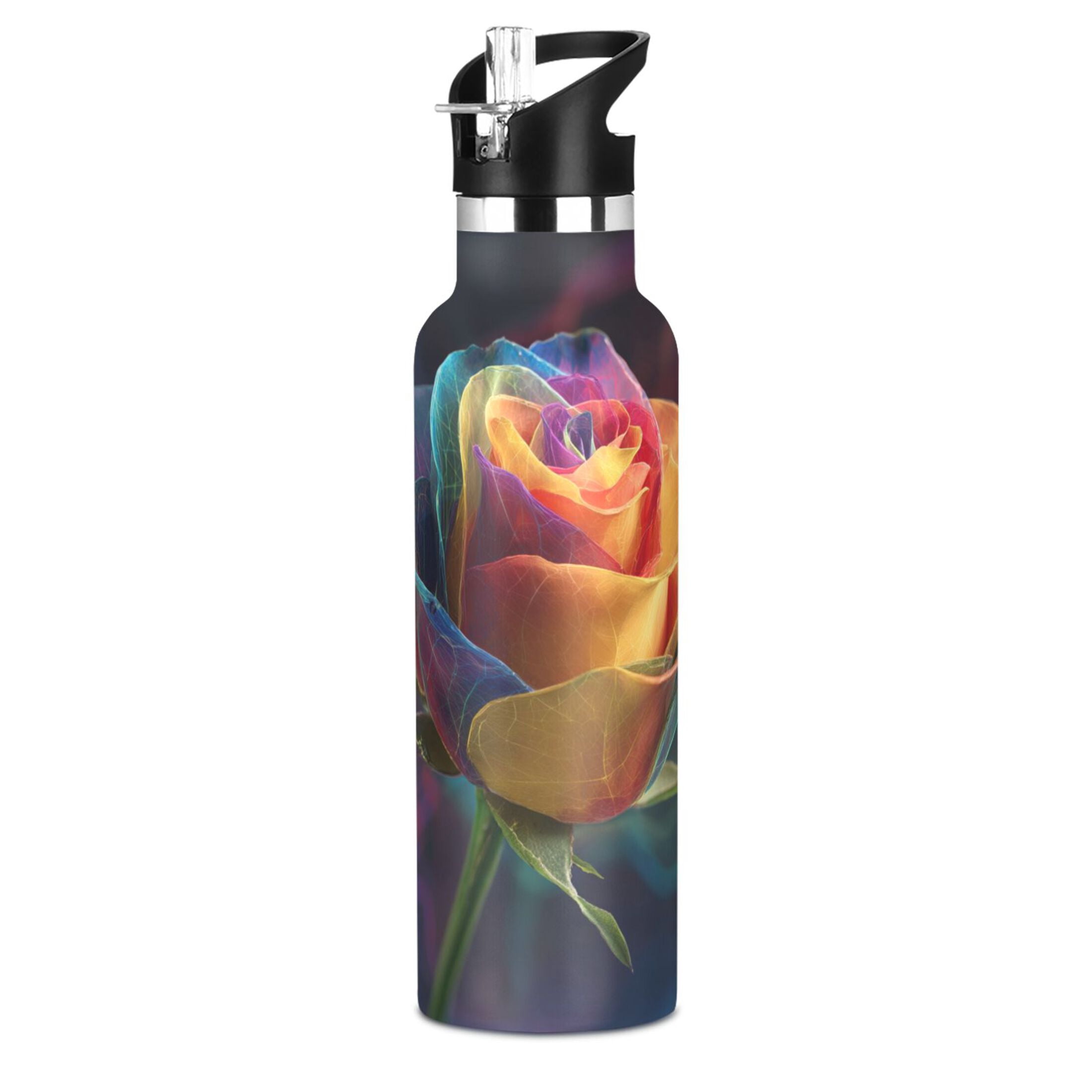 600ML Stainless Steel Insulated Cup Sports Water Bottle Portable ...