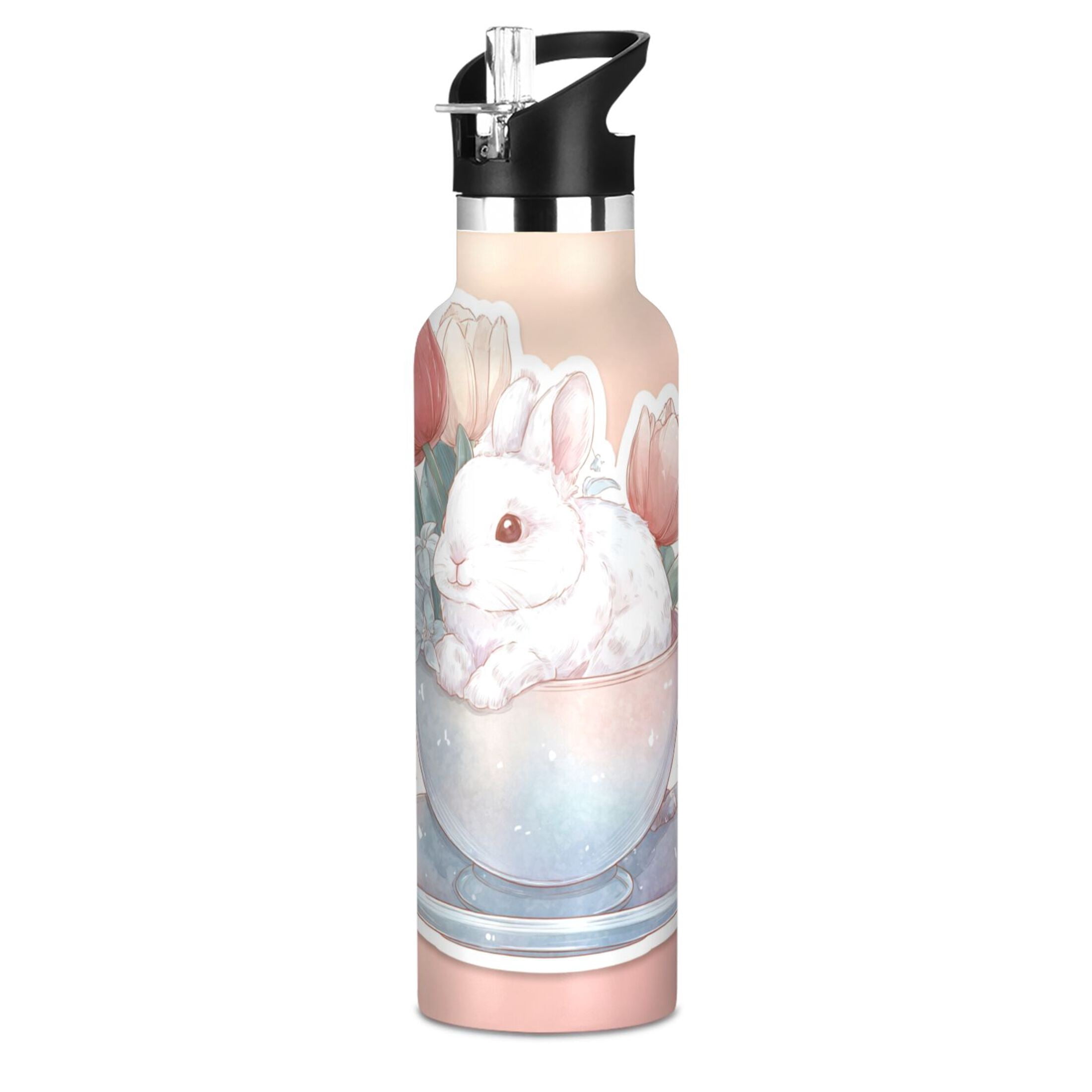 600ML Stainless Steel Insulated Cup Sports Water Bottle Portable ...