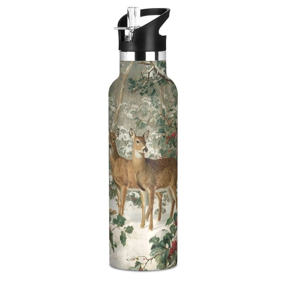 600ML Stainless Steel Insulated Cup Sports Water Bottle Portable ...