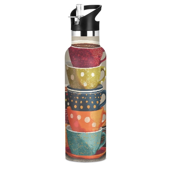 600ML Stainless Steel Insulated Cup Sports Water Bottle Portable ...