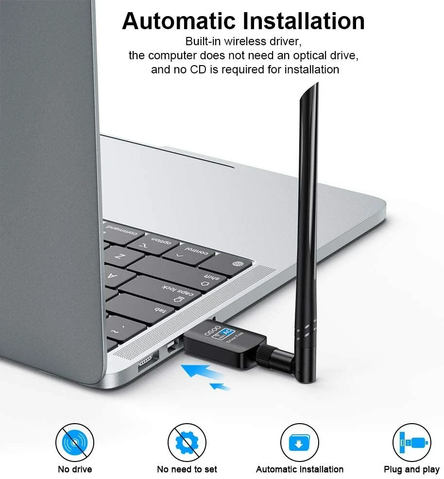 600Mbps 2.4G/5.8Ghz Wireless Usb Wifi Range Adapter Extender W/Antenna ...