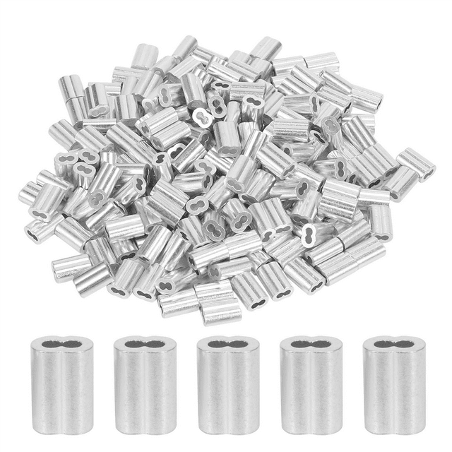 600PCS 1/16 Inch Cable Ferrule Set Aluminum Alloy Crimping Loop Sleeve ...