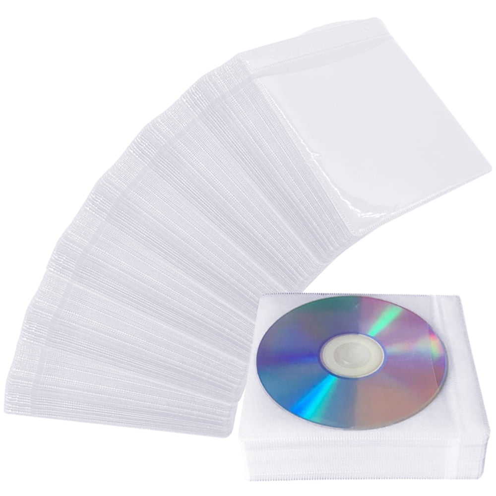 600PCS CD DVD Sleeves, FULANDL Plastic CD Holders Double-Sided Refill ...