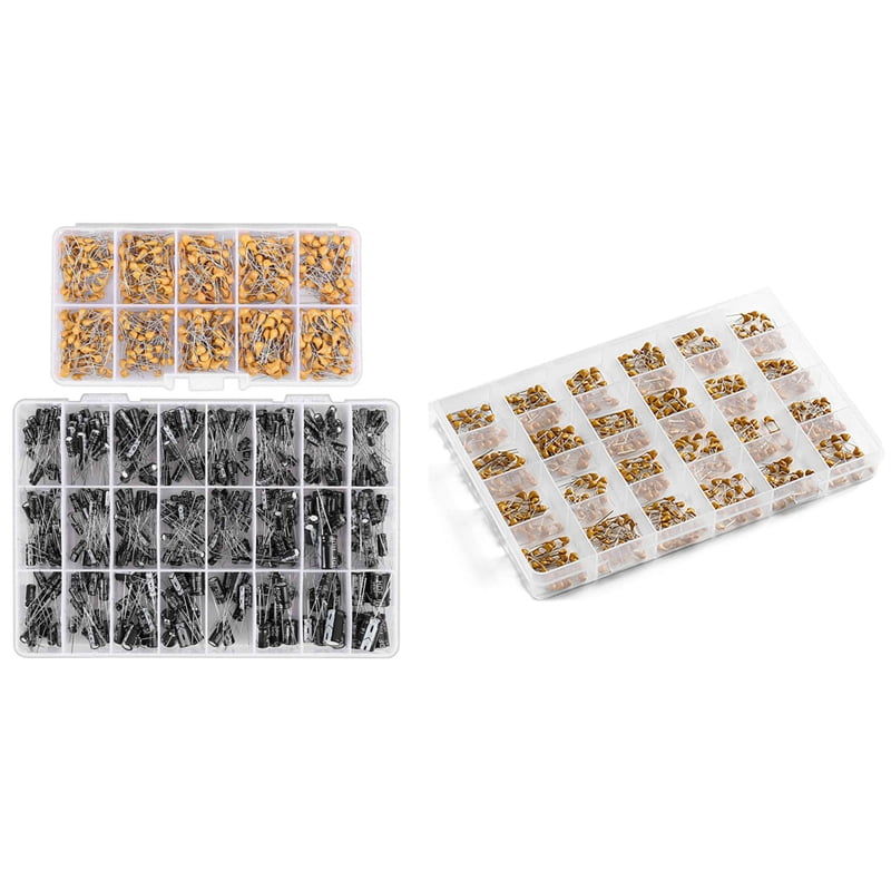 600PCS Ceramic Capacitor Assortment with 500PCS Electrolytic Capacitor ...