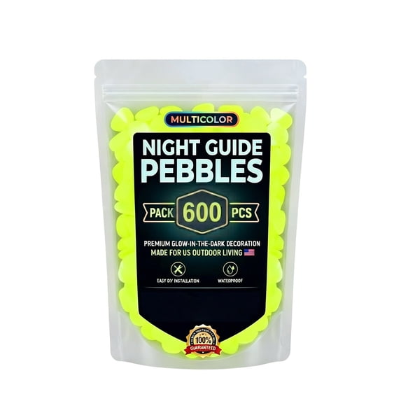600PCS Glow-in-the-Dark Garden Stones, Night Guide Luminous Pebbles ...