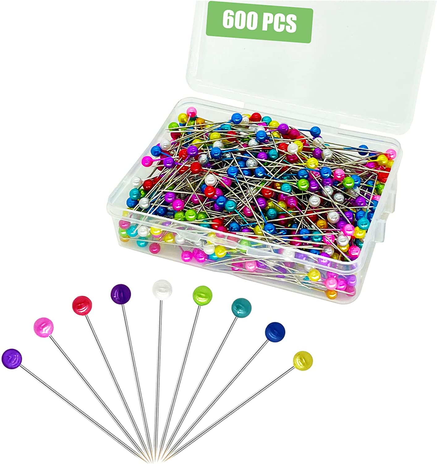 600PCS Sewing Pins Straight Pin for Fabric, Pearlized Ball Head ...