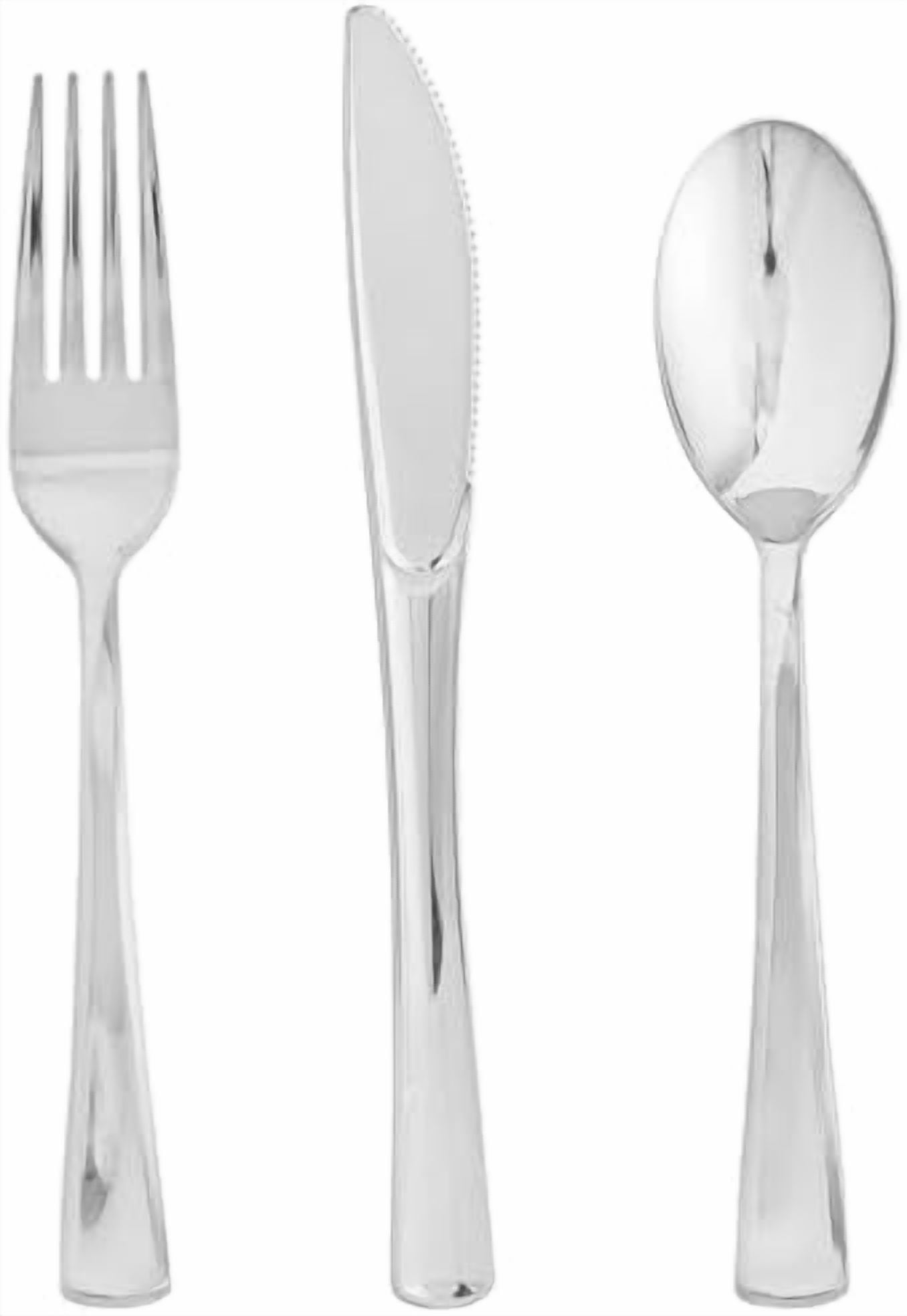 600PCS Silver Plastic Silverware, Plastic Silverware Heavy Duty ...