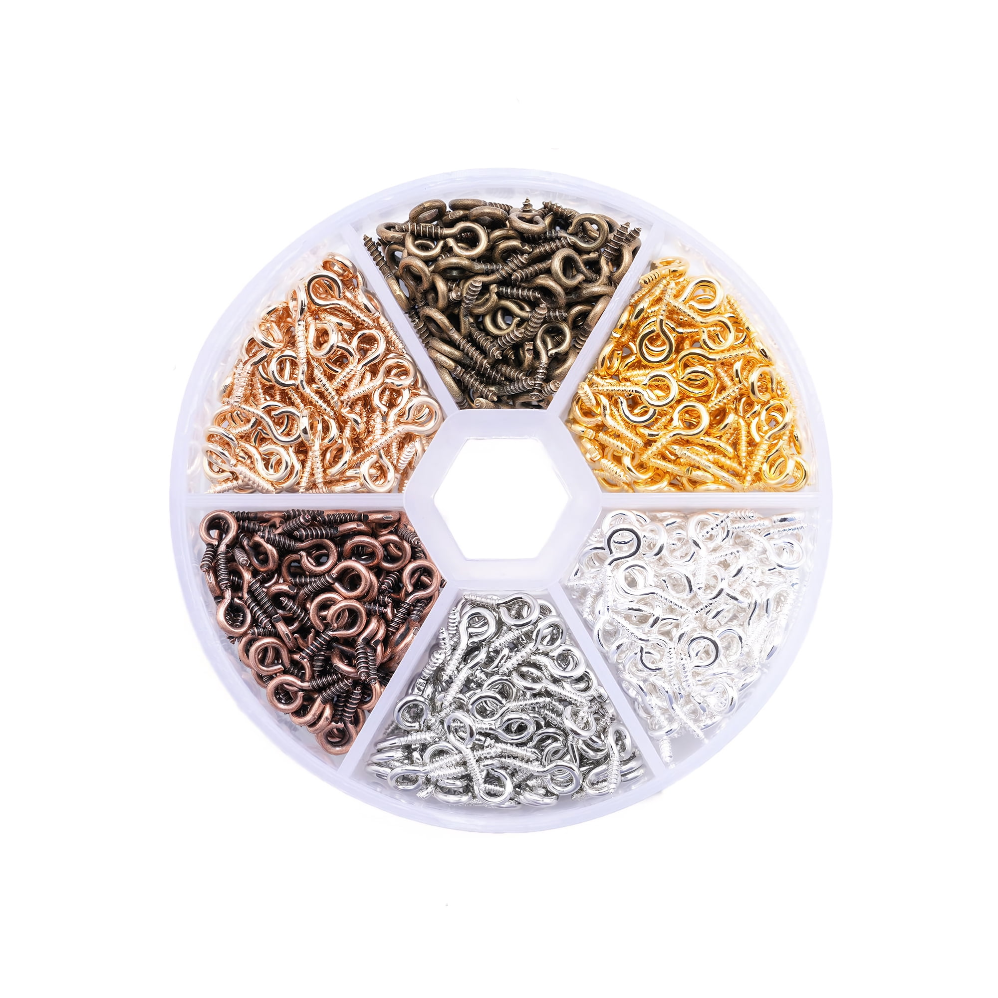 600 Pcs Eye Hooks Screw, Carbon Steel Eye Pins for Jewelry Making DIY ...