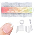600PCS Soft Gel Nail Tips, Short Half Cover False Nails with Storage ...