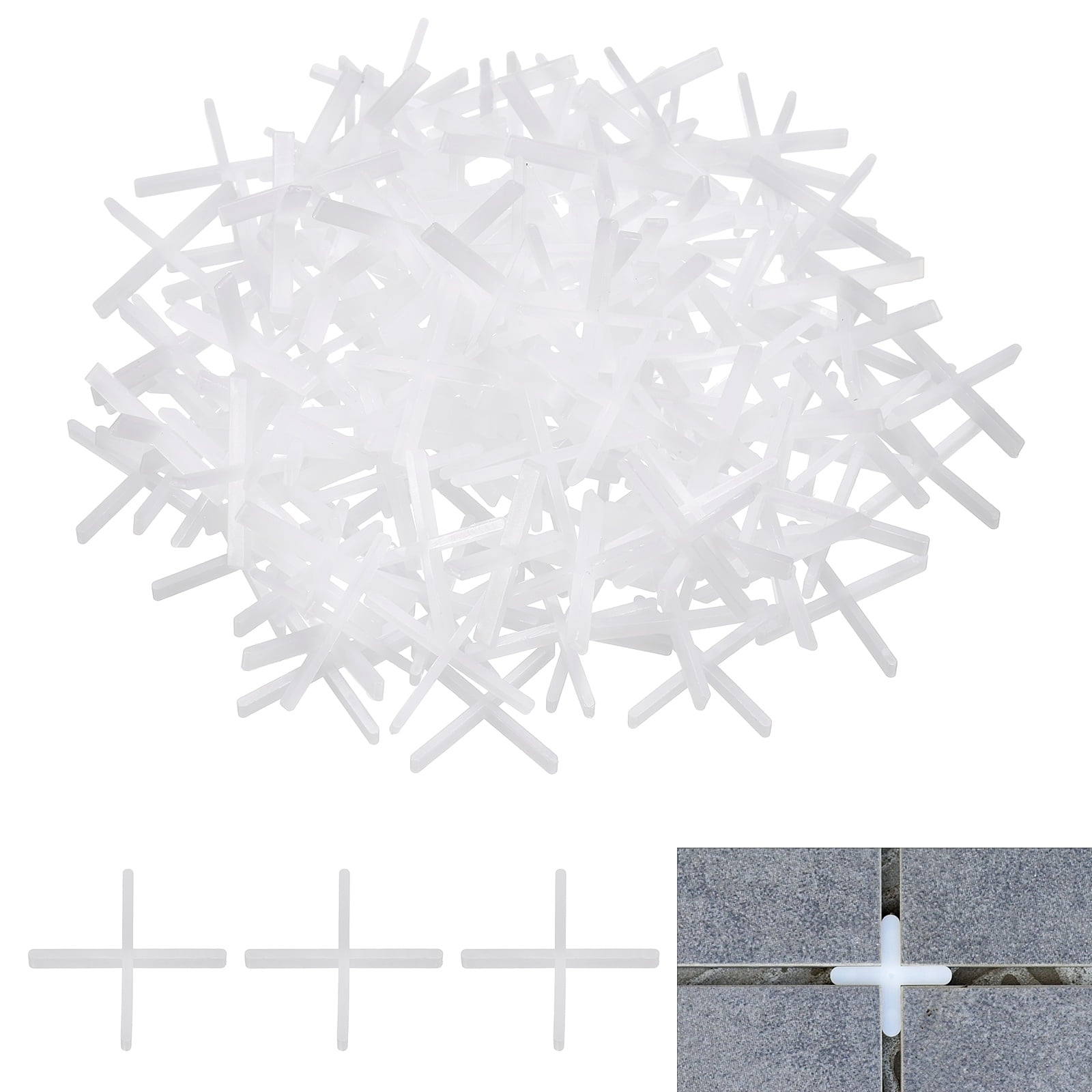 600Pack Tile Spacers, 1.5mm 1/16" Thick Cross Shape Wall Floor Tile ...