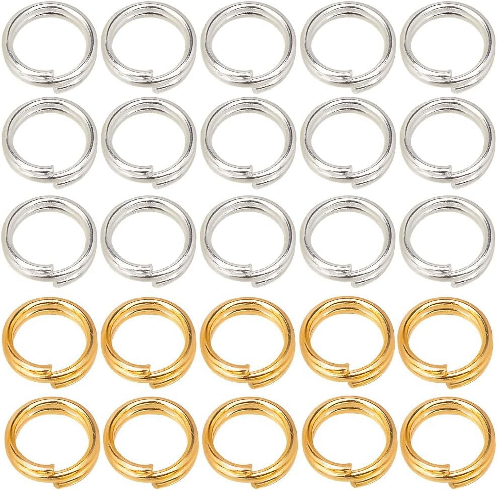 600Pcs 2 Colors Brass Split Rings Double Loops Jump Rings Golden ...