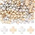 600Pcs 2 Colors CCB Plastic Beads Platinum & Light Gold 8x8x3.5mm Hole ...