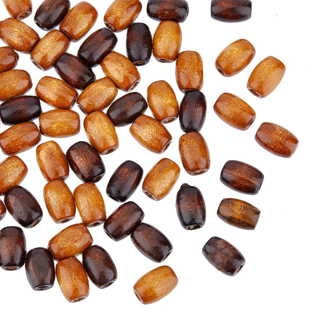 600Pcs 2 Colors Spray Painted Natural Maple Wood Beads Barrel Mixed ...
