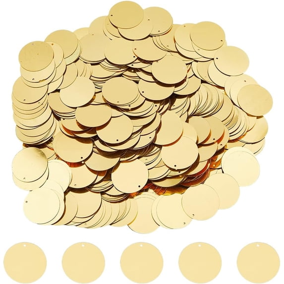 600Pcs 28.5mm Large Sequins for Crafts PVC Flat Round Sequin Paillettes ...