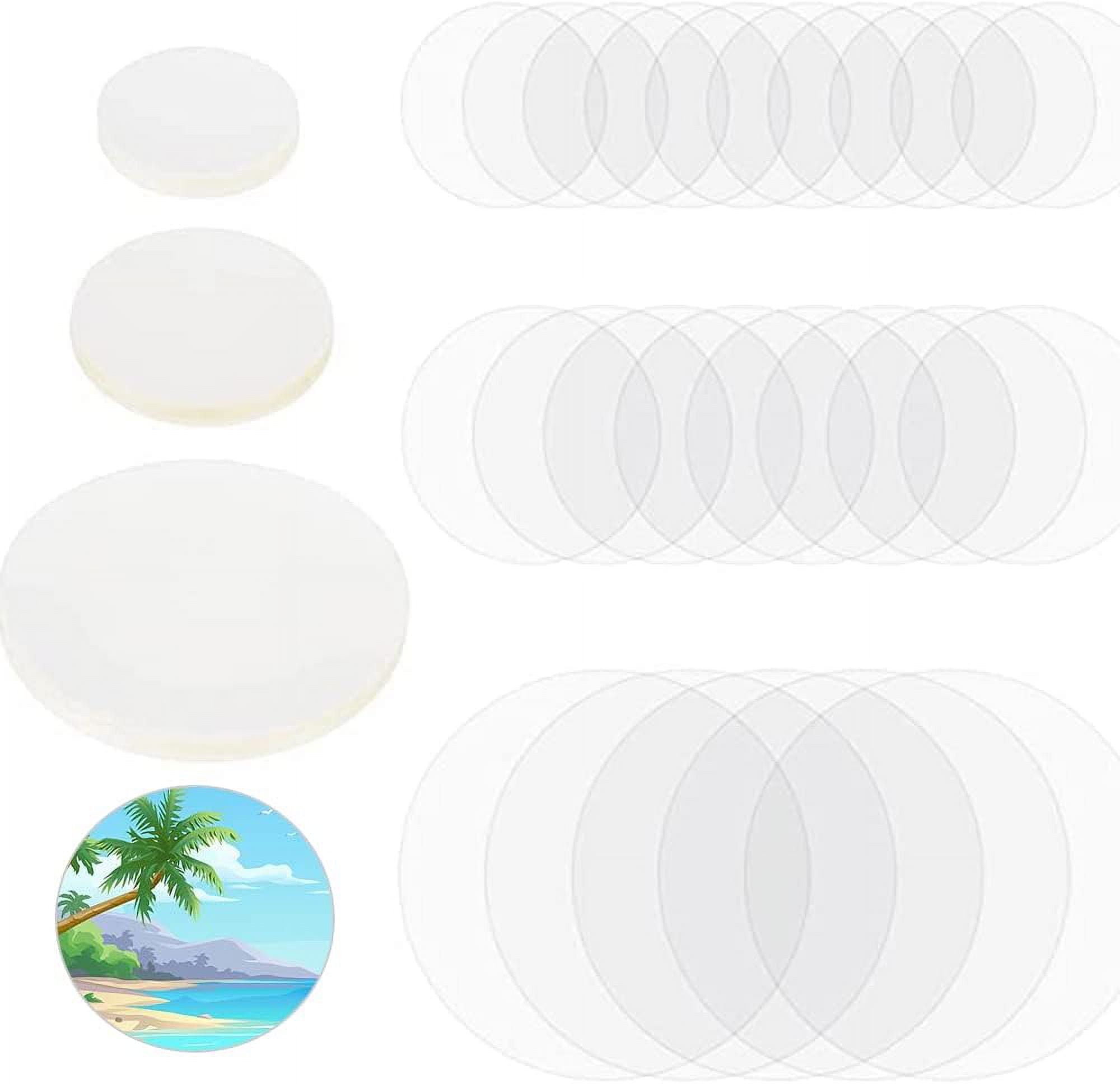 600Pcs 3 Sizes Plastic Circle Mylars Transparent Button Film Covers ...