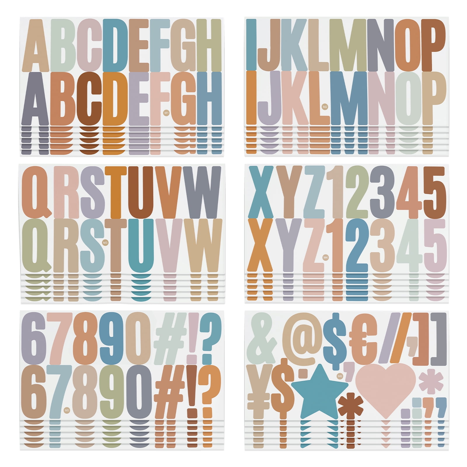 600Pcs 36 Sheets Large Letter Stickers Self Adhesive Alphabet Letter ...