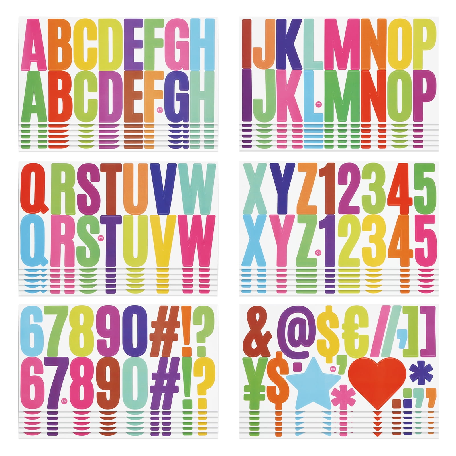 600Pcs 36 Sheets Large Letter Stickers Self Adhesive Alphabet Letter ...