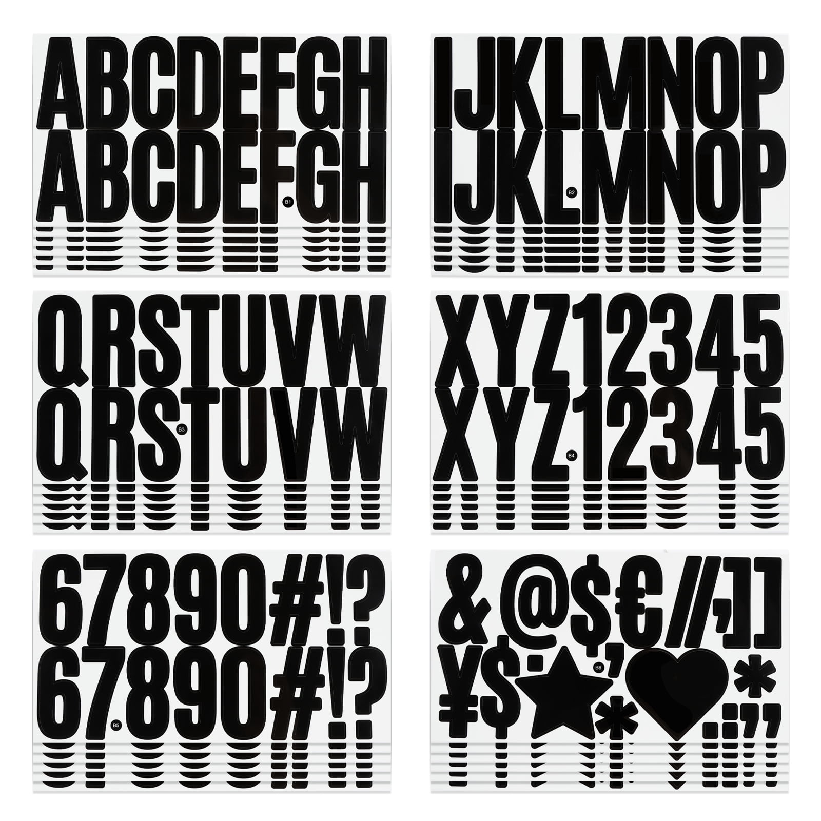 600Pcs 36 Sheets Large Letter Stickers Self Adhesive Alphabet Letter ...