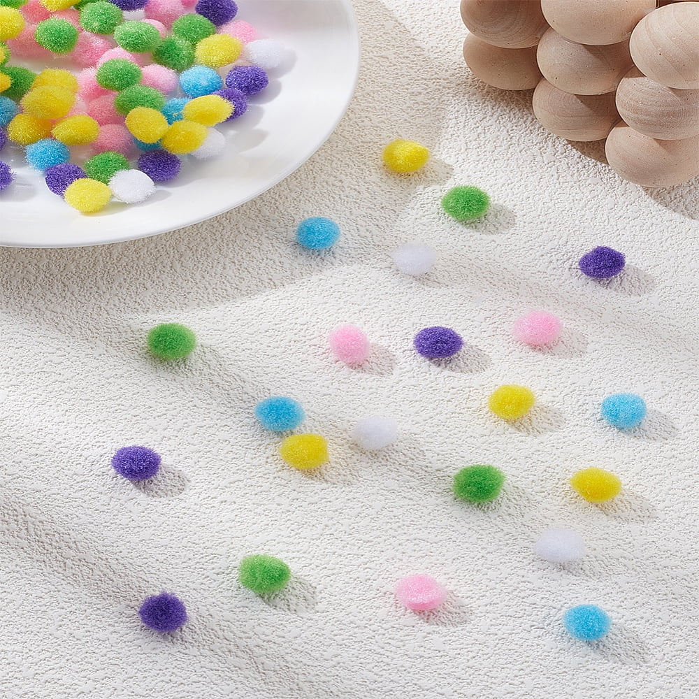 600Pcs 6 Colors DIY Craft Pom Pom Yarn Pom Pom Balls Mixed Color 10mm ...
