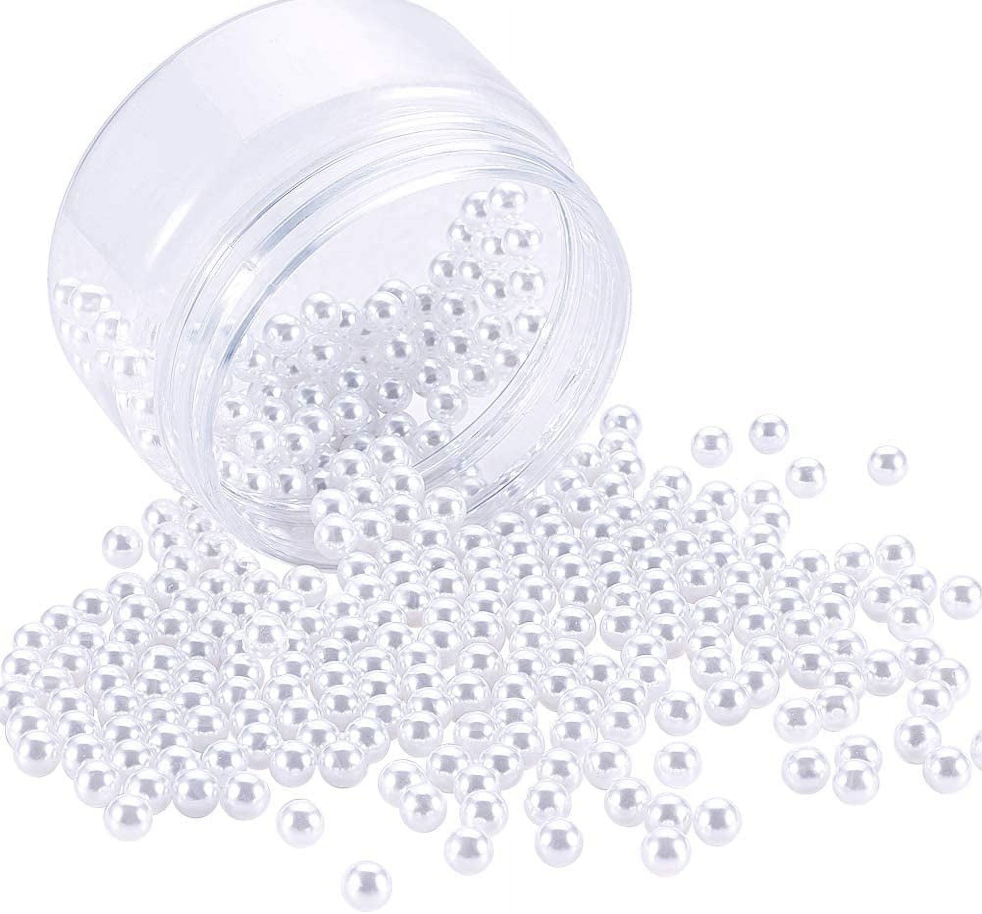 600Pcs 6mm White Pearl Beads No Hole Loose Acrylic Pearl Beads Resin ...