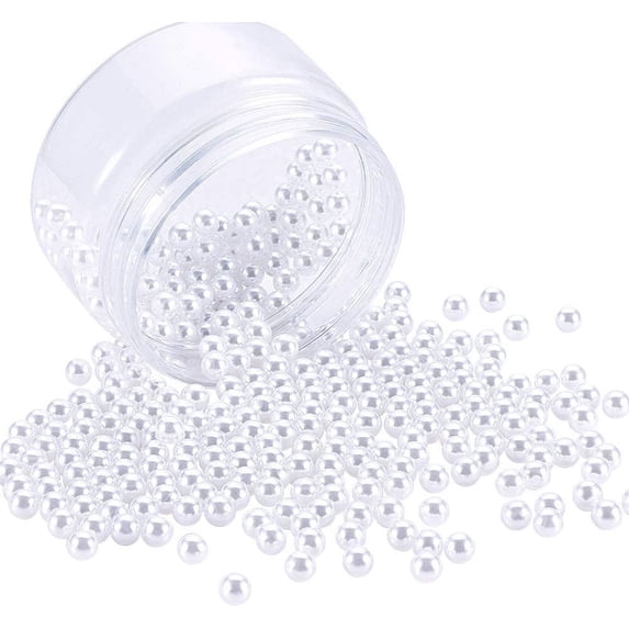 600Pcs 6mm White Pearl Beads No Hole Loose Acrylic Pearl Beads Resin ...