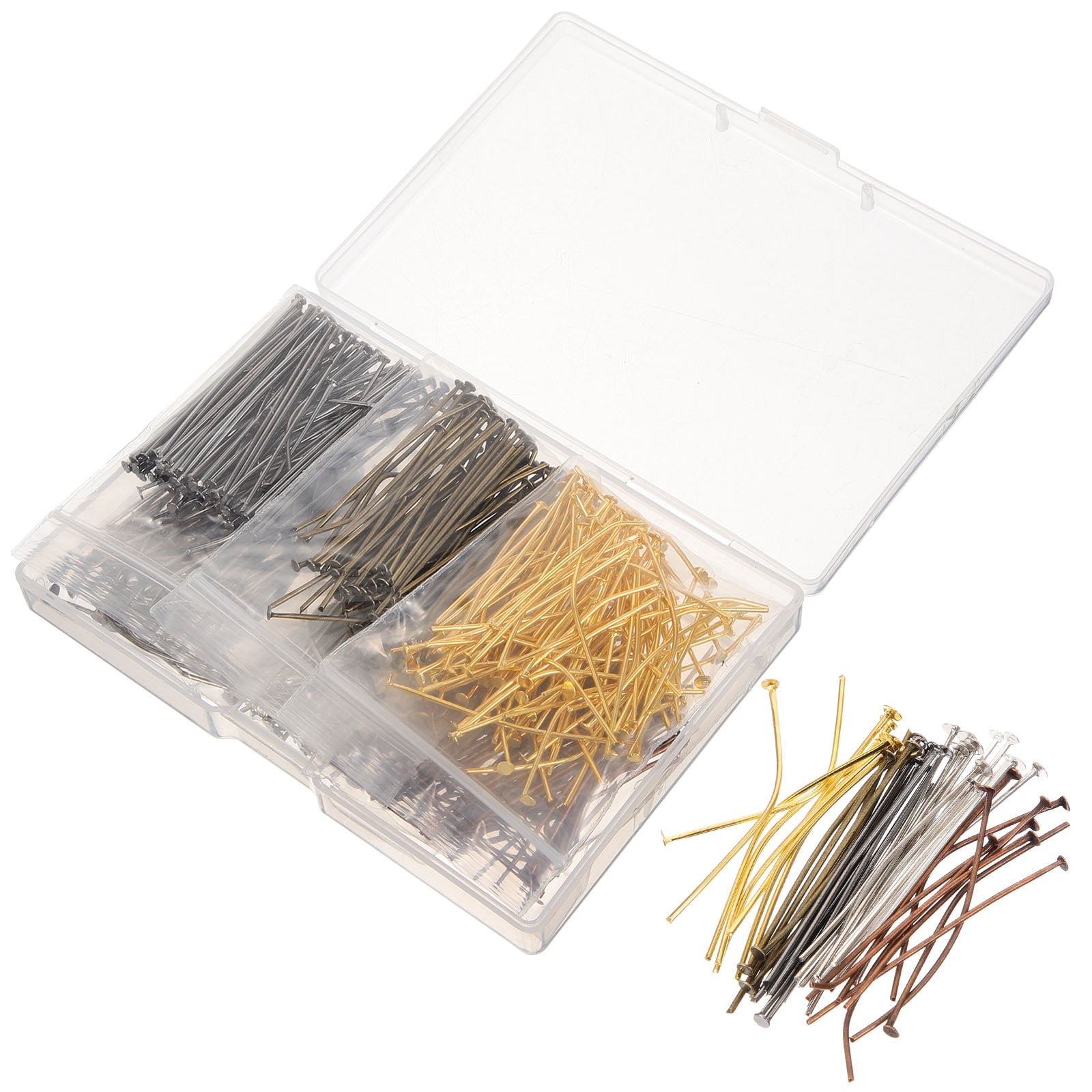 OUNONA Metal Beading Head Pins Assorted Colors for Home Use Jewelry ...