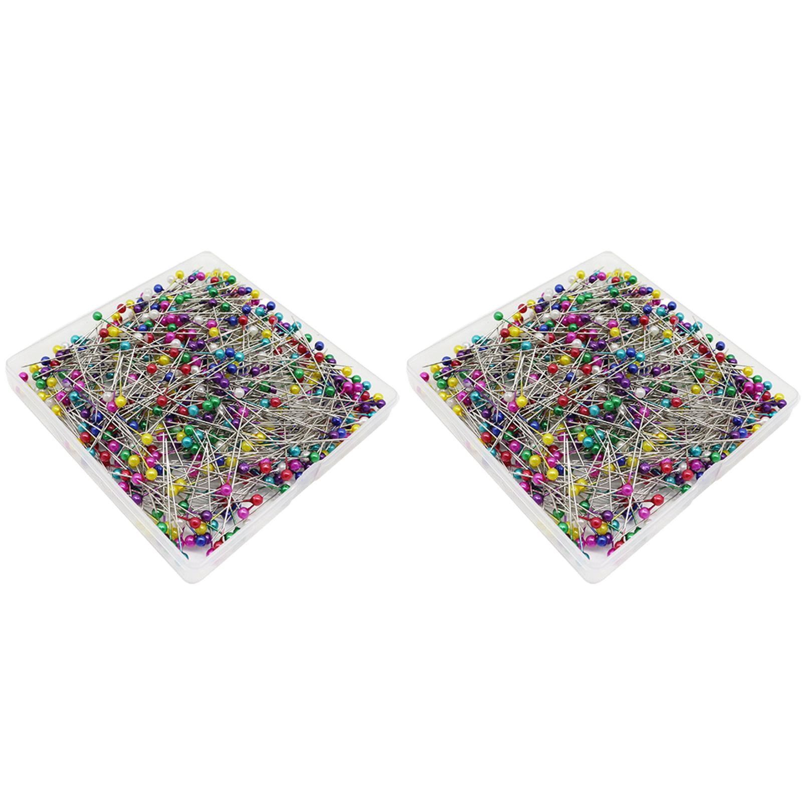 600Pcs Colorful Pearlized Sewing Pins For Fabric 1.57inch Quilting Pin ...