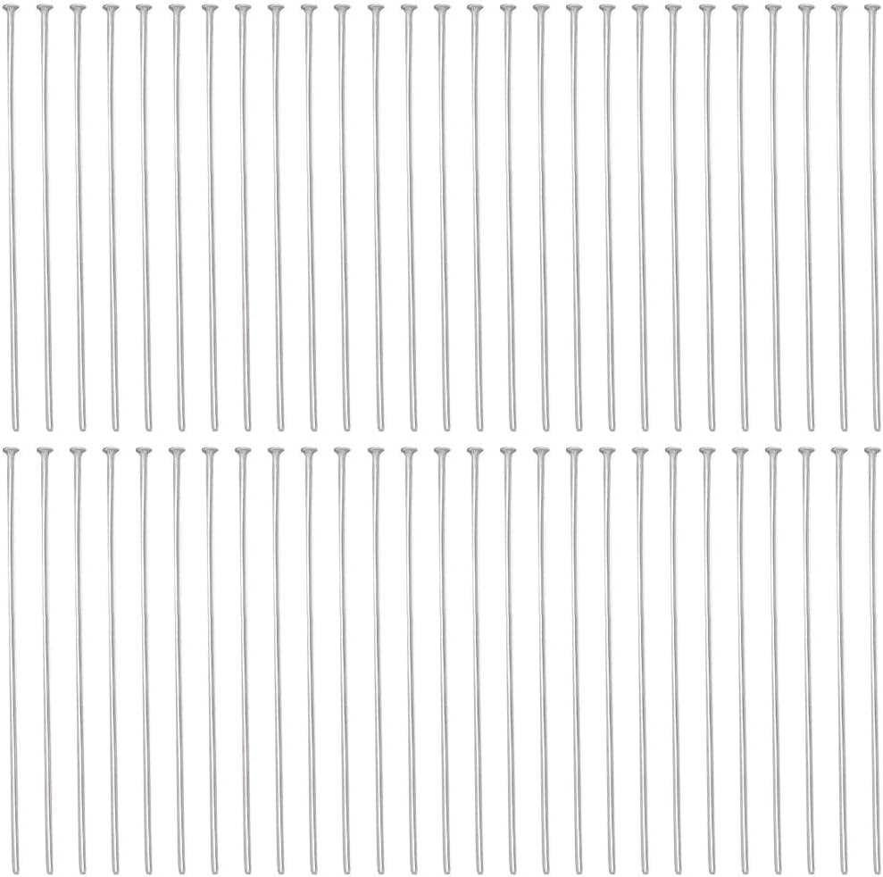 600Pcs Earring Pins Flat Pins 304 Stainless Steel Head Pin Flat Head ...