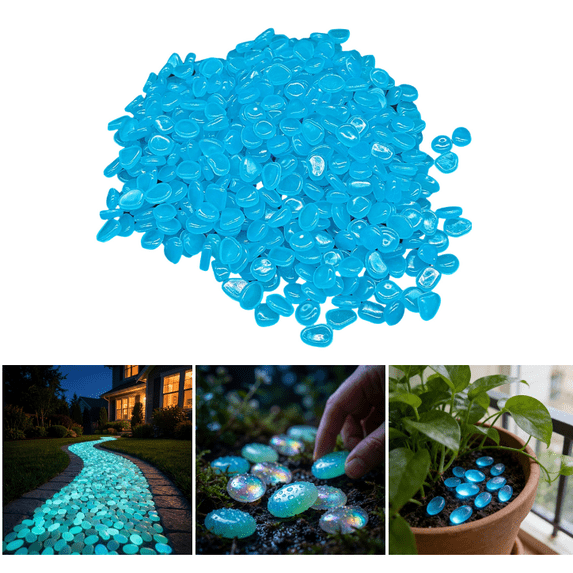 600Pcs Glow in The Dark Rocks Outdoor, Solar Rocks for Landscaping ...