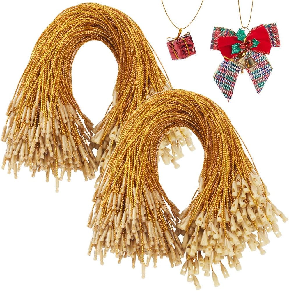 600Pcs Gold Ornament Hanger String Ornament Hanging Thread Short 202mm ...