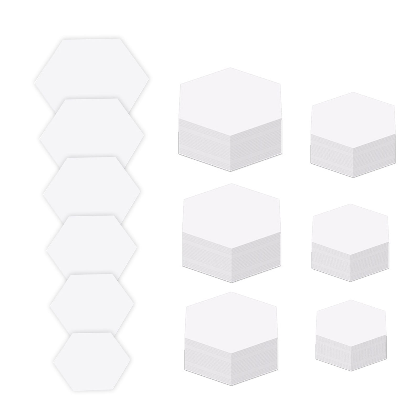 600Pcs Paper Piecing Paper, 6 Size Hexagon Paper Piecing Shape Quilting ...