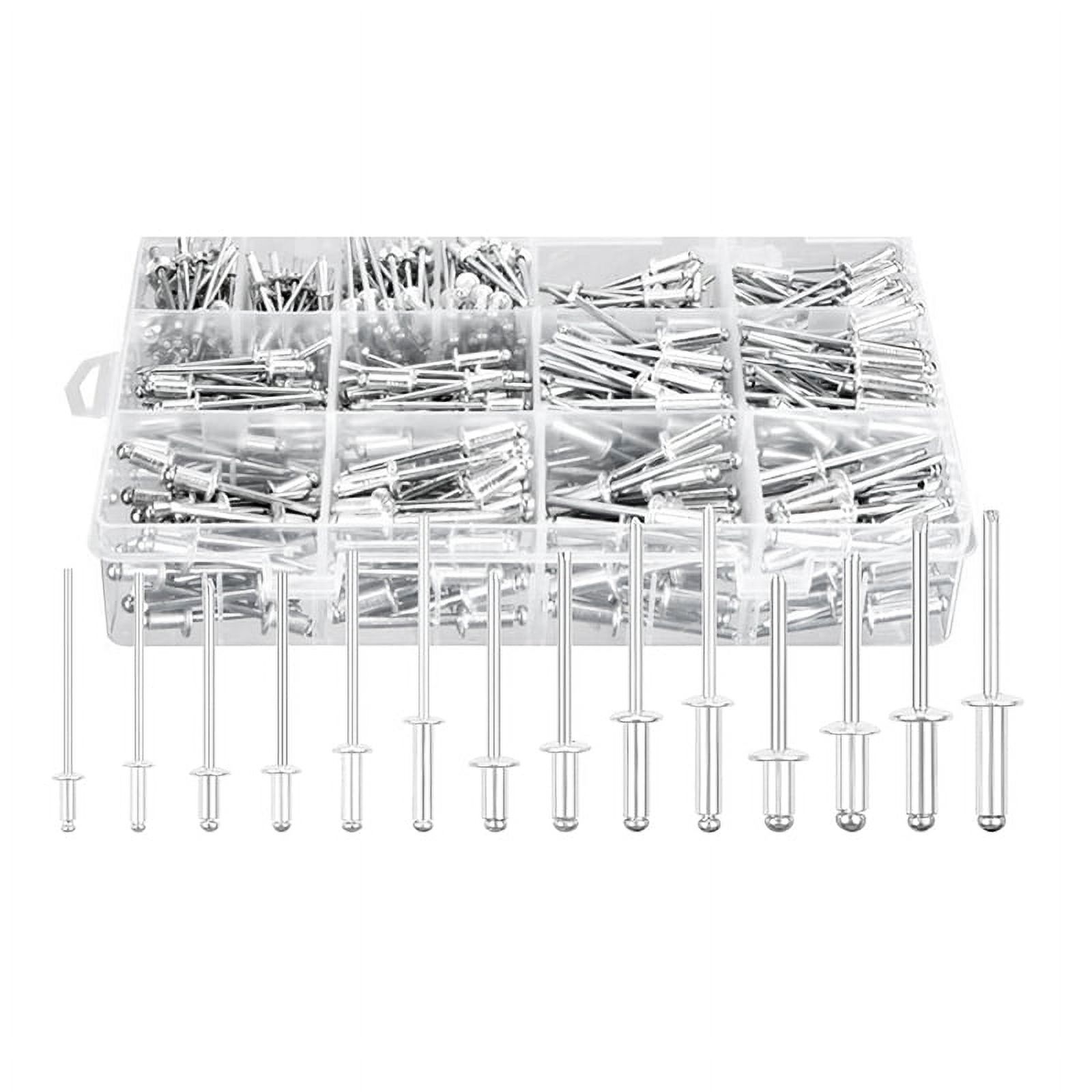 600Pcs Pop Rivets Assortment Kit, 14 Sizes Aluminum Rivets 3/32inch 1 ...