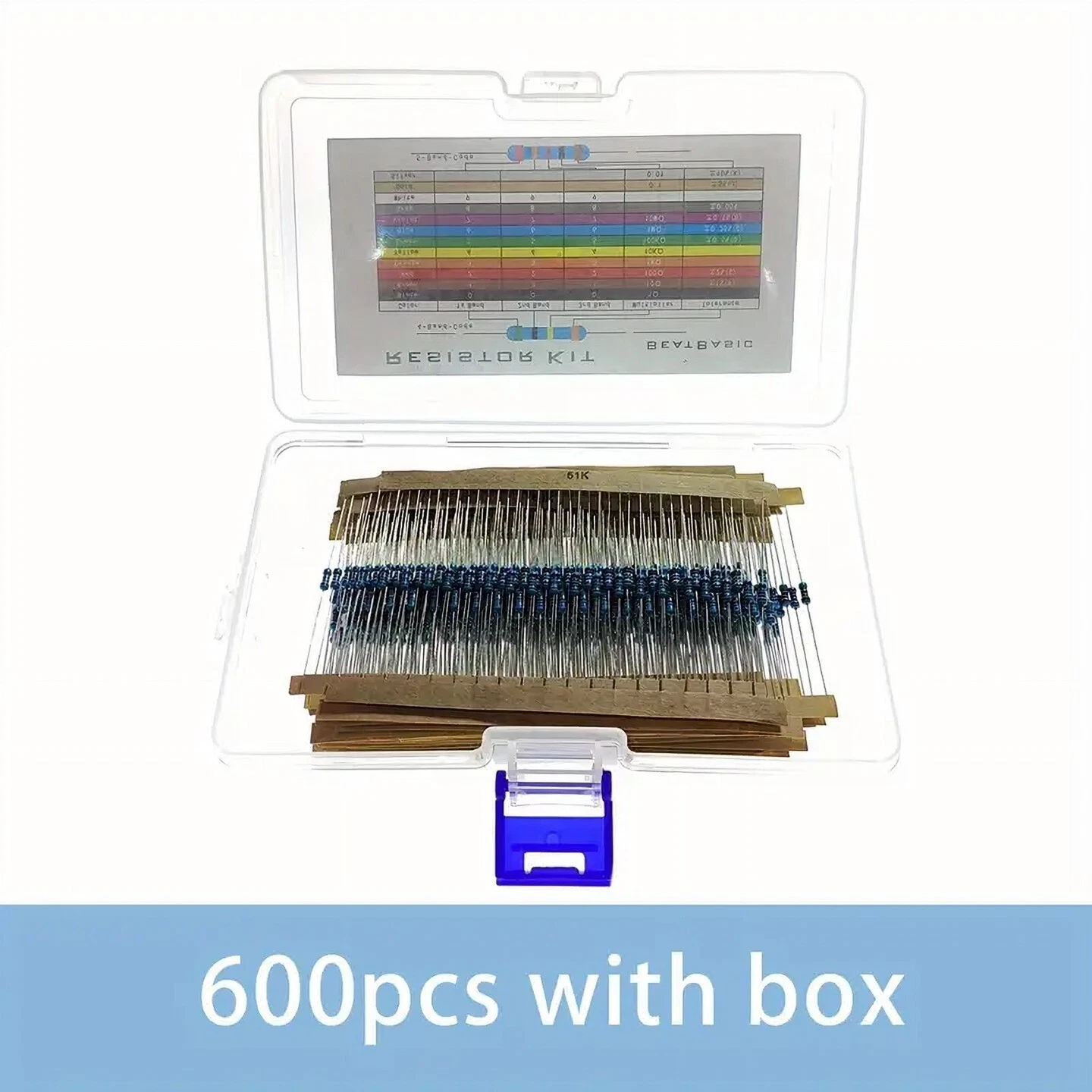 600Pcs Precision Metal Film Resistor Assortment Kit,1/4W 393.7-39 ...