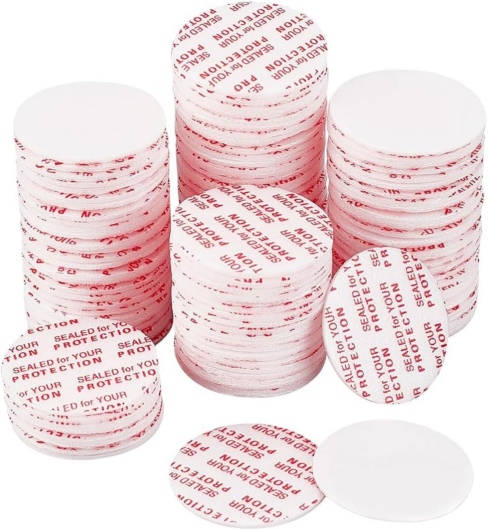 600Pcs Pressure Sensitive Seals 24mm Waterproof Foam Lid Liners Round Safety Tamper Resistant ...