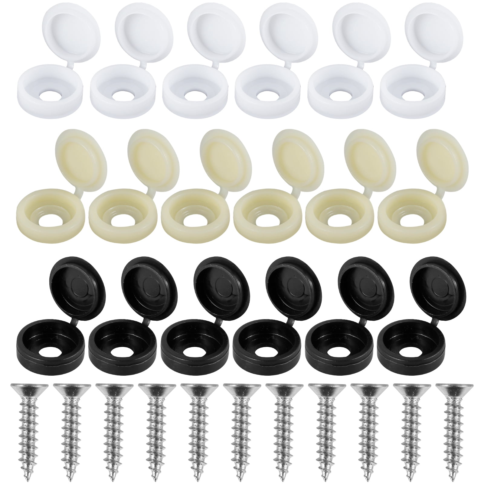 600Pcs Screws and Covers Set Sturdy Self-Tapping Screws Plastic Screw ...