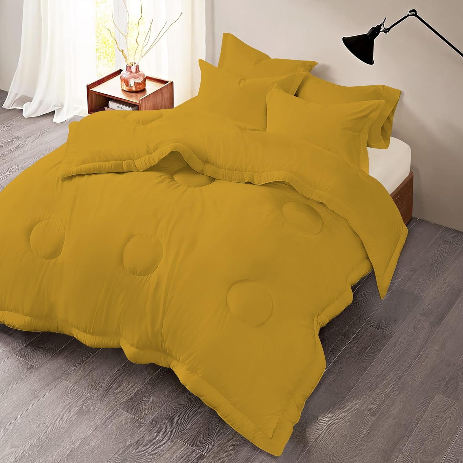 600TC- 1 Piece Luxury Round Circle Design Comforter, 300 GSM All Season ...