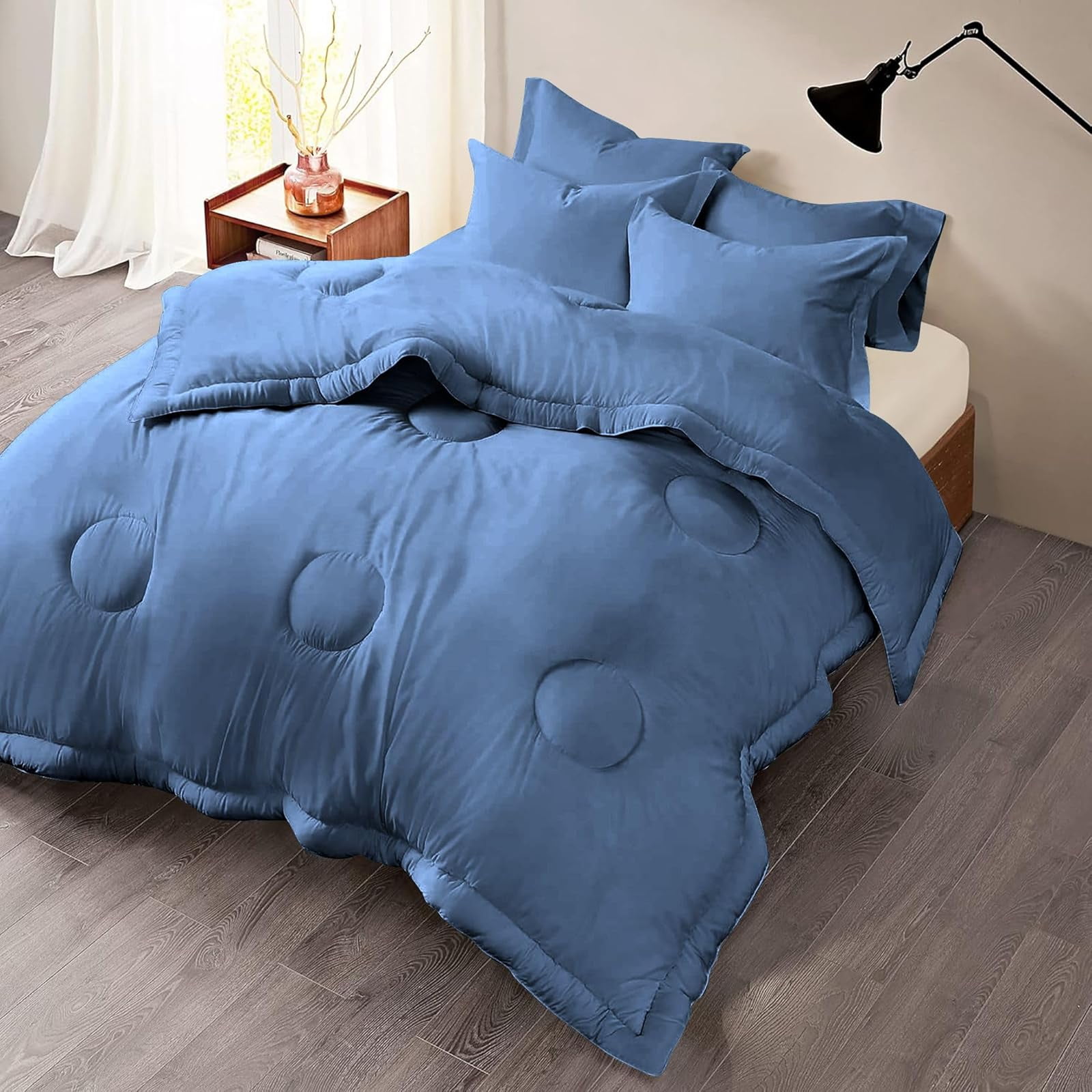 600TC- 1 Piece Luxury Round Circle Design Comforter, 300 GSM All Season ...